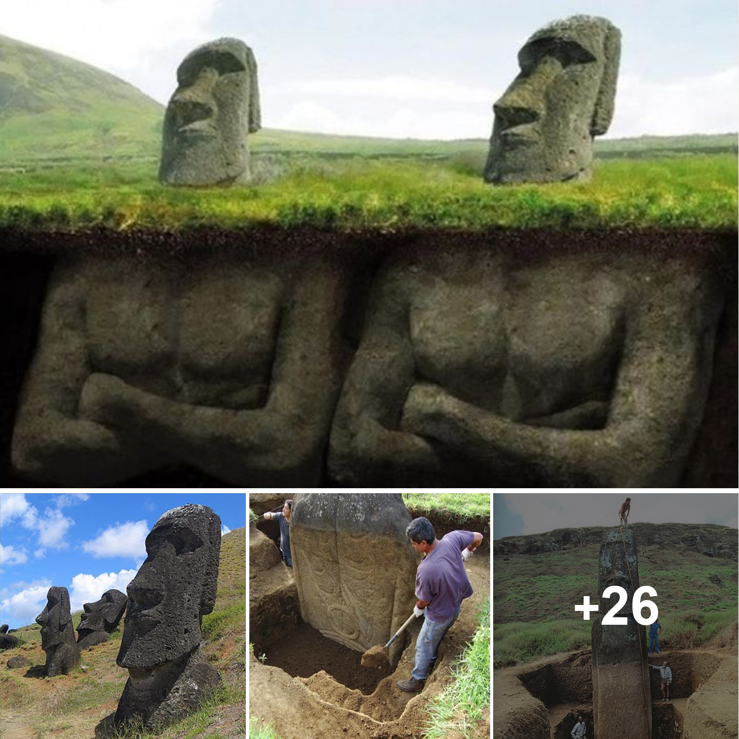 The Famous Easter Island Head Statues Actually Have Bodies - Amazing Nature